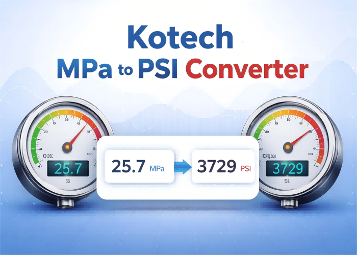 MPa To PSI Converter Calculator (Megapascal ⇄ PSI) - Kotech Group ...